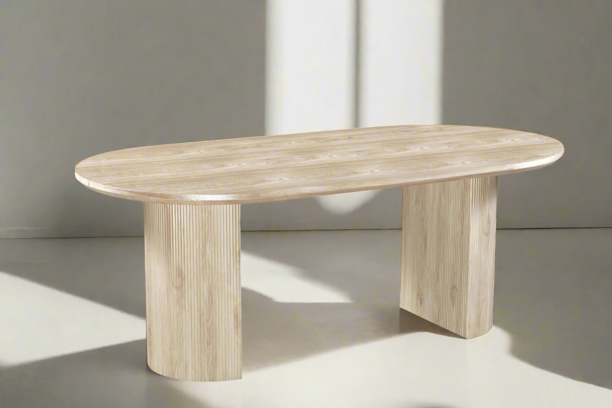 Eclipse Table 79" - Woodtop - Natural – Luxe Decorum