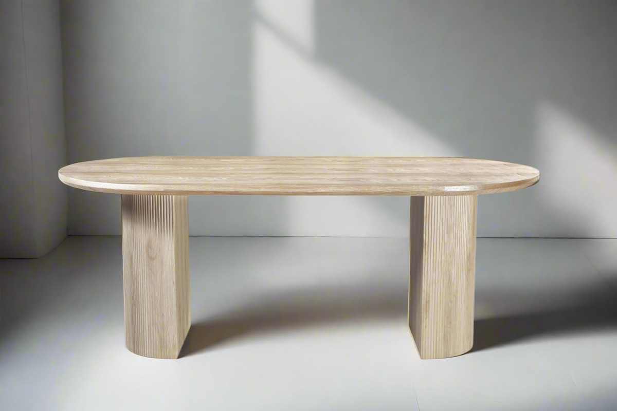 Eclipse Table 79" - Woodtop - Natural – Luxe Decorum